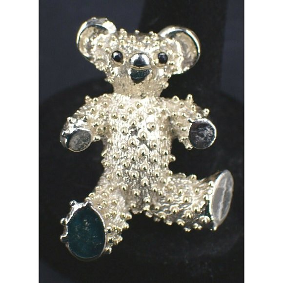 Gerry'S | Jewelry | Gerrys Vintage Gold Tone Teddy Bear Brooch Black ...